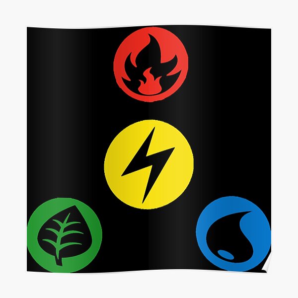 "Pokemon Main Types" Poster for Sale by Flameboy6699 | Redbubble