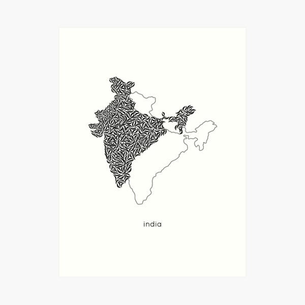 "Tabula Rasa Designs India Map" Art Print by trasaDesigns | Redbubble