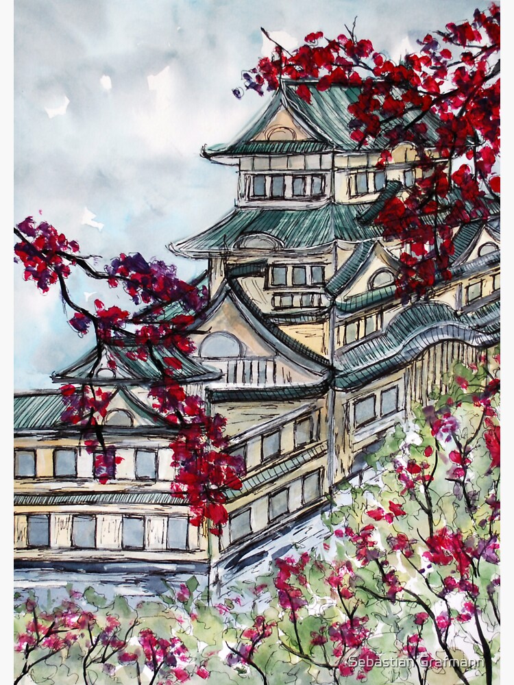 "Japanese Castle" Sticker for Sale by Zeichenbloq | Redbubble