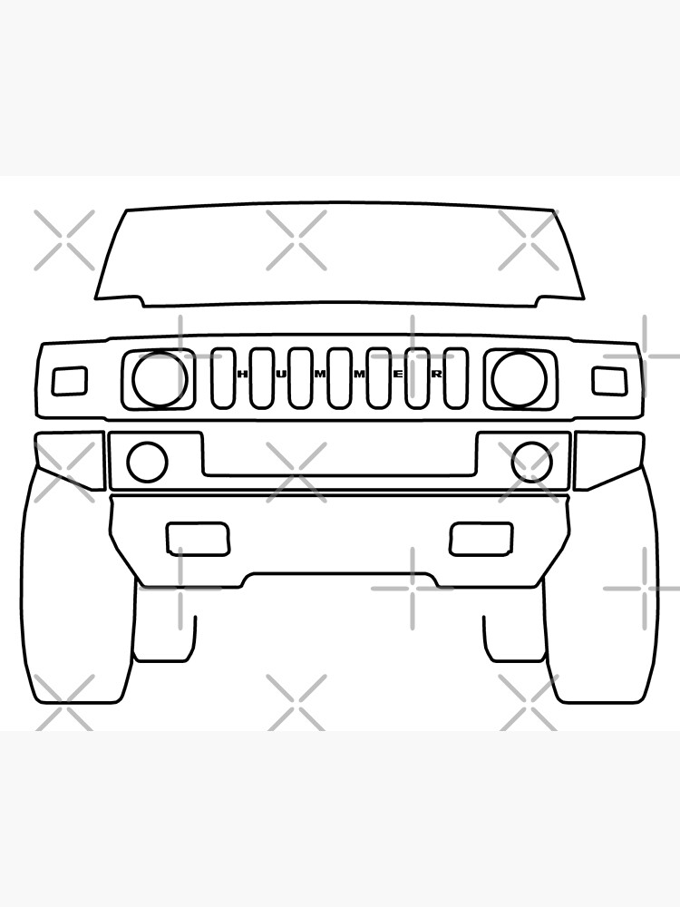 "Hummer H2 SUV outline graphic (black) " Art Print by soitwouldseem ...