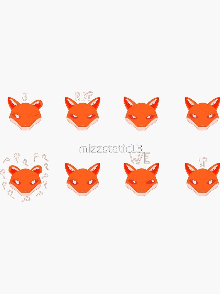 "Fox emote reacts " Sticker by mizzstatic13 | Redbubble