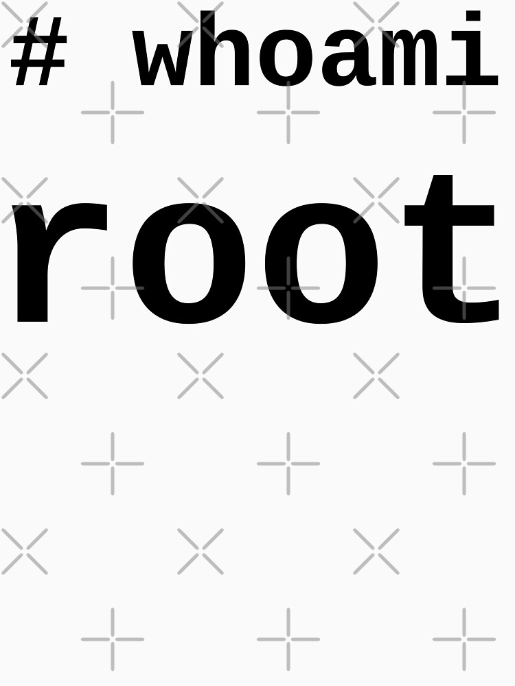 "whoami root - Black on White for System Administrators" T-shirt for ...