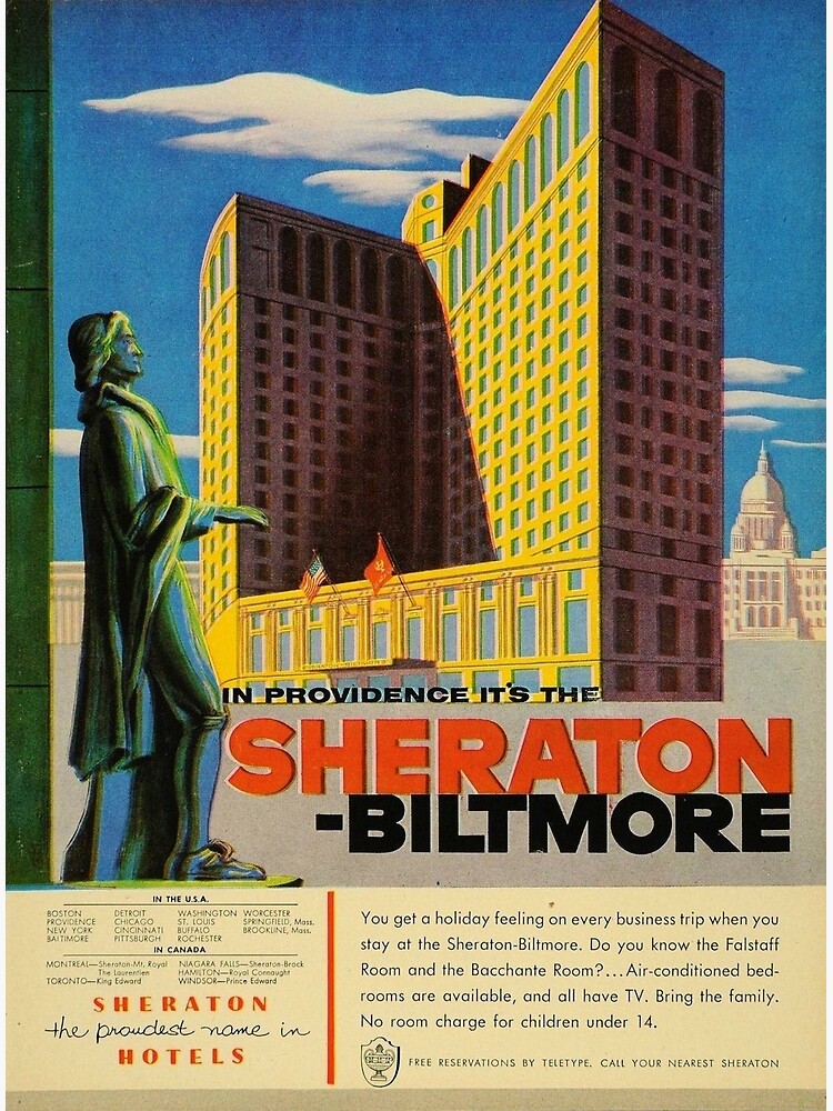 "Vintage 1954 Providence Biltmore Hotel Ad Poster Wall Art" Framed Art ...