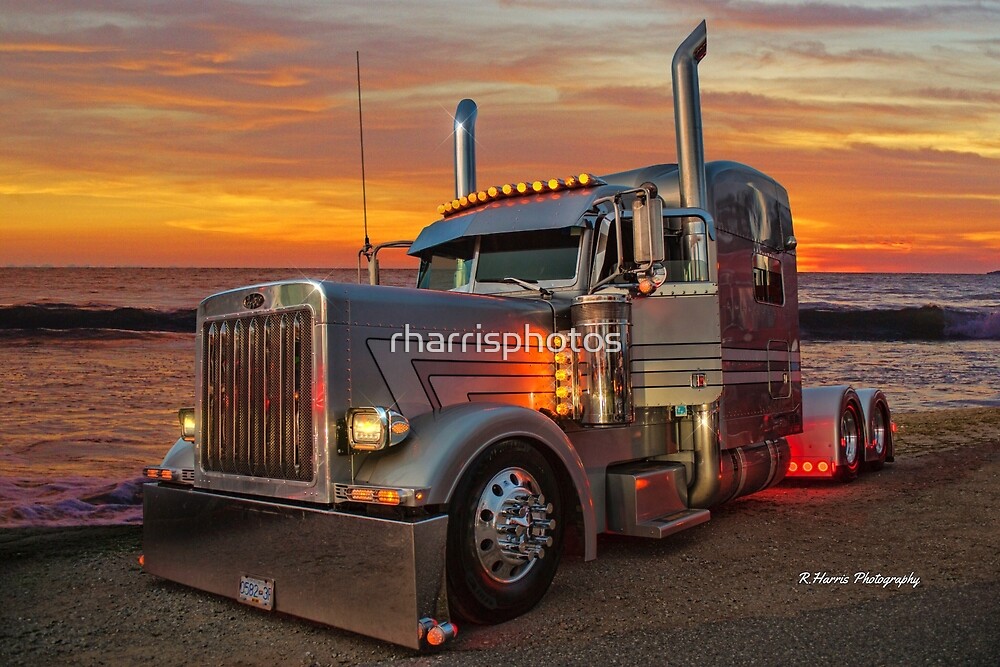 "Silver Peterbilt at Night" by rharrisphotos | Redbubble