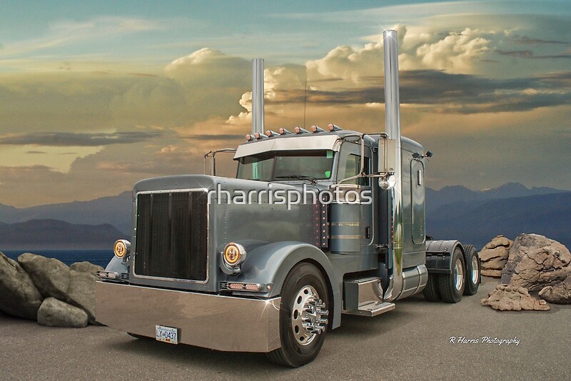 "Grey Peterbilt in the Clouds" by rharrisphotos | Redbubble