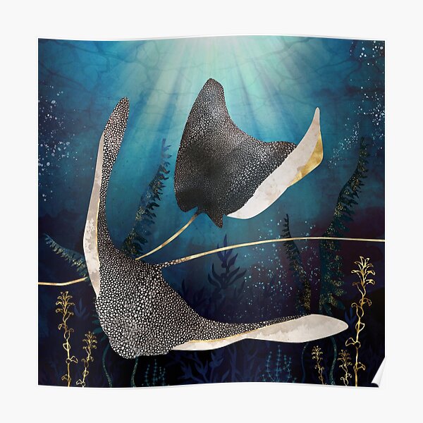 "Metallic Stingray" Poster for Sale by spacefrogdesign | Redbubble