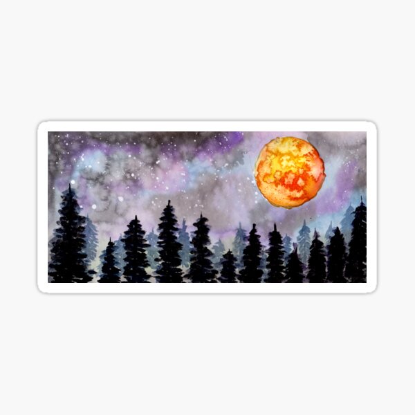"Full Moon " Sticker for Sale by Zeichenbloq | Redbubble