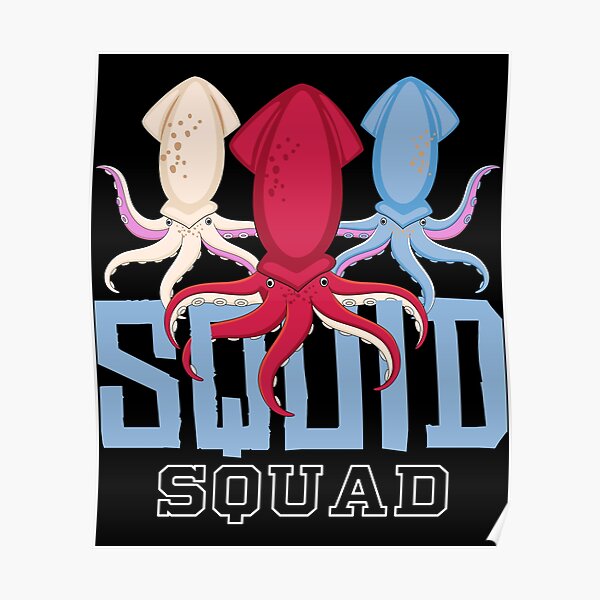 "The Mighty Squid Squad Octopus Gang Gift Design Idea print" Poster for ...