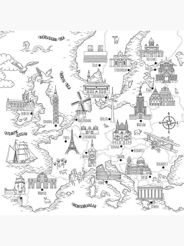 "Map of Europe" Sticker for Sale by franzi | Redbubble