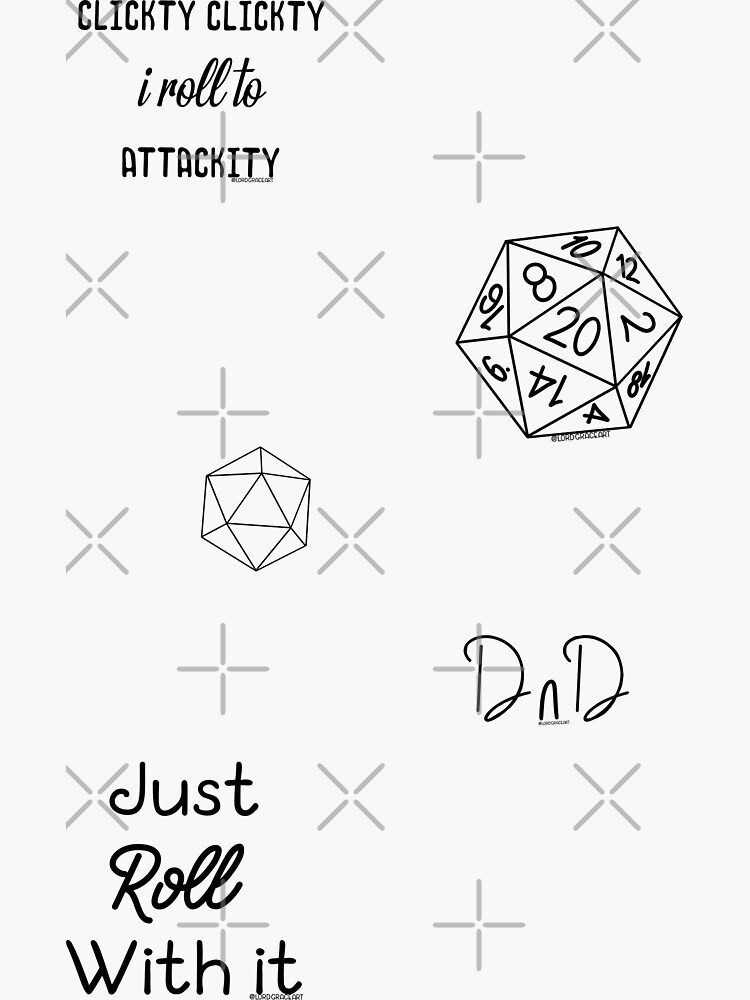 "DnD Sticker Pack- Black Outline" Sticker by LordGraceArt | Redbubble