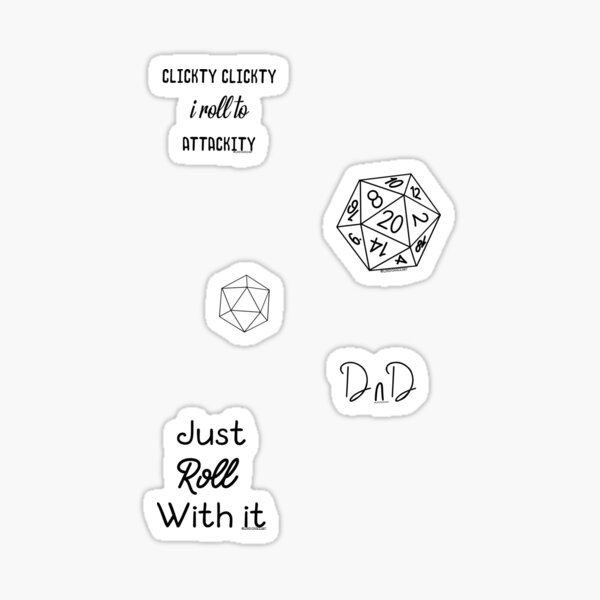 "DnD Sticker Pack- Black Outline" Sticker by LordGraceArt | Redbubble
