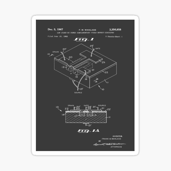 "First MOSFET Transistor Patent" Sticker for Sale by Melic93 | Redbubble