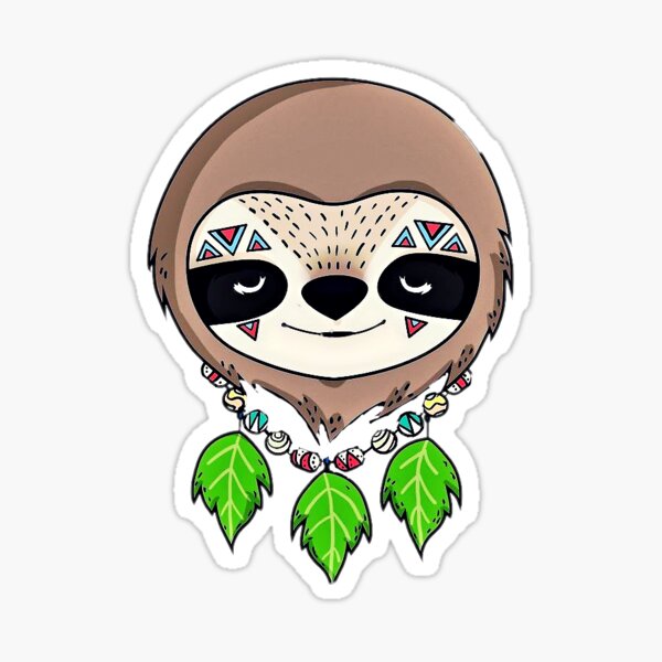 "boho sloth" Sticker for Sale by Pennycoolcat | Redbubble