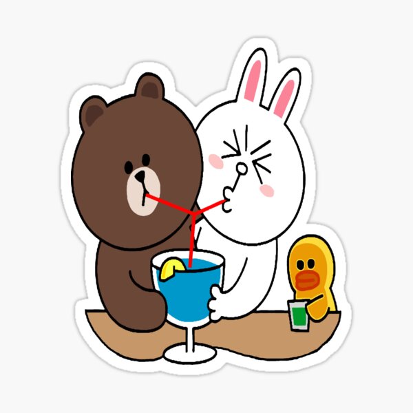 "Cute brown bear cony bunny rabbit duck drinking" Sticker for Sale by ...