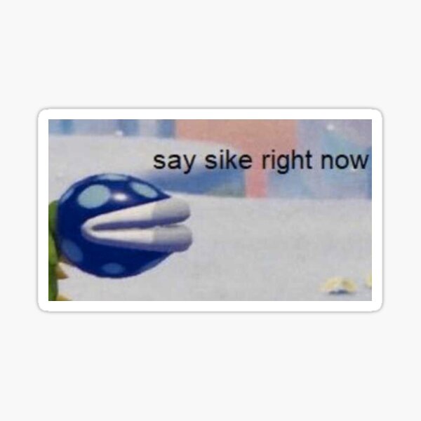 "Say Sike Right Now Meme" Sticker for Sale by DrewBlue | Redbubble