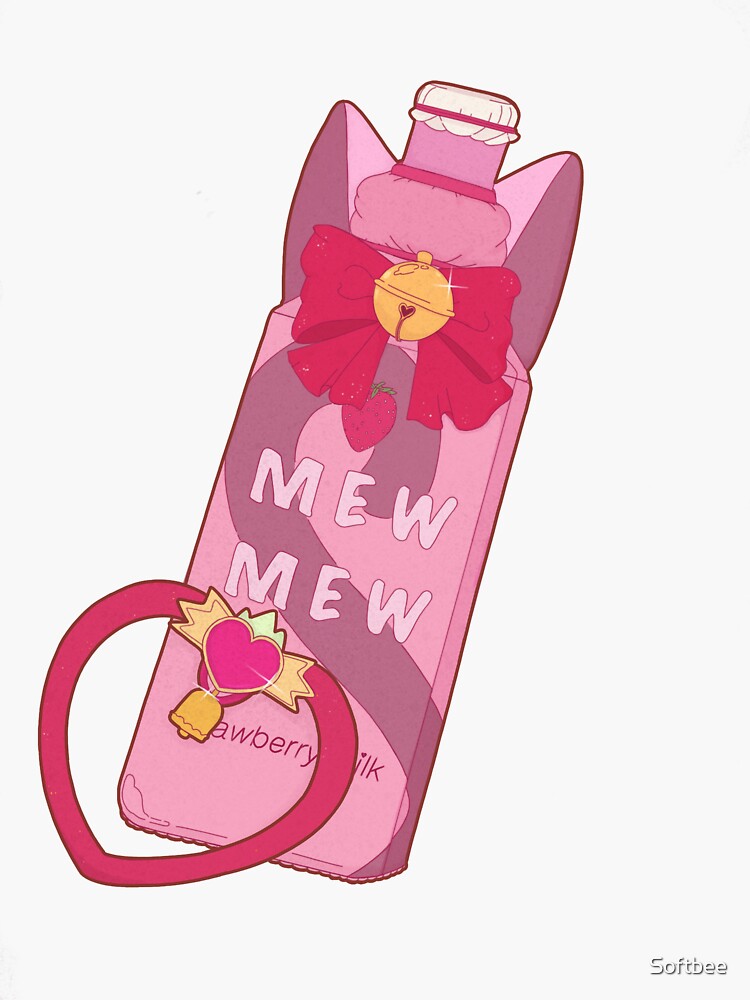 "Tokyo Mew Mew Strawberry Milk" Sticker for Sale by Softbee | Redbubble