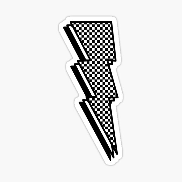 "Lightning Bolt- Checker" Sticker for Sale by ksnook | Redbubble