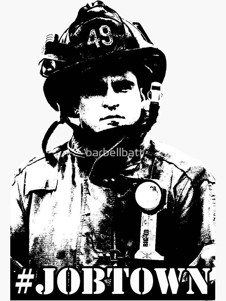 "Job Town - Ladder 49 " Sticker for Sale by barbellbatt | Redbubble