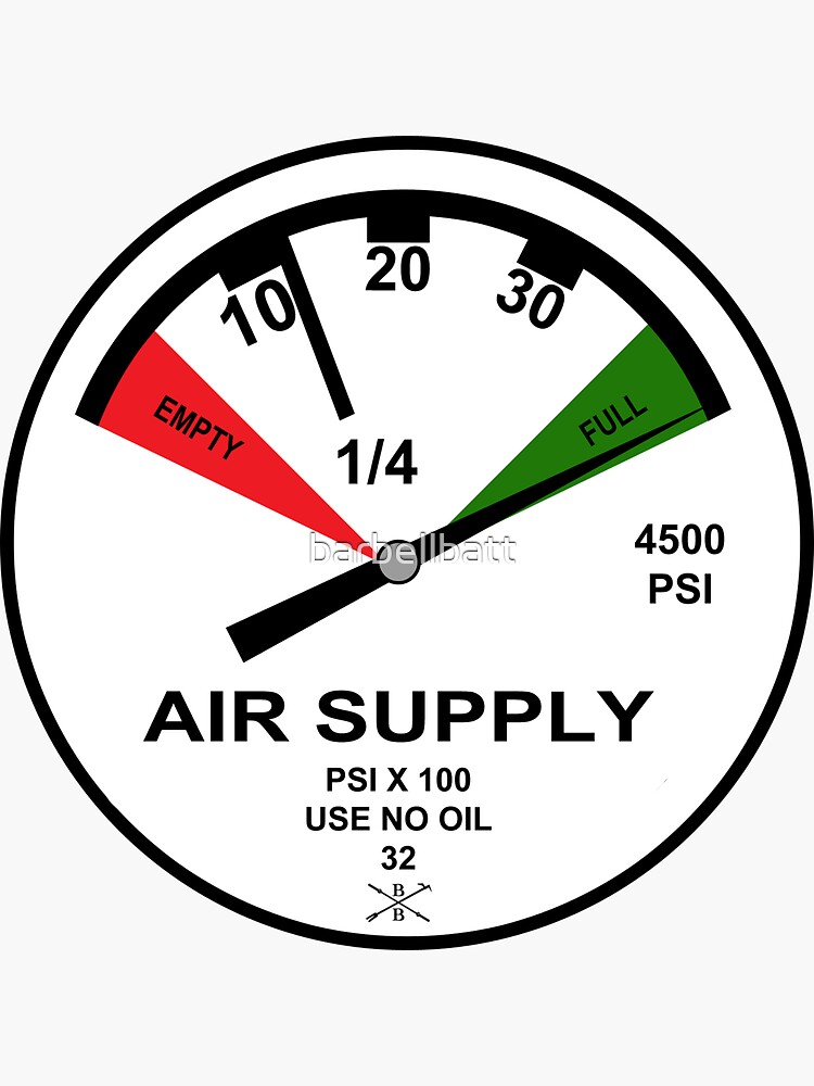 "SCBA Firefighter Air Gauge " Sticker for Sale by barbellbatt | Redbubble