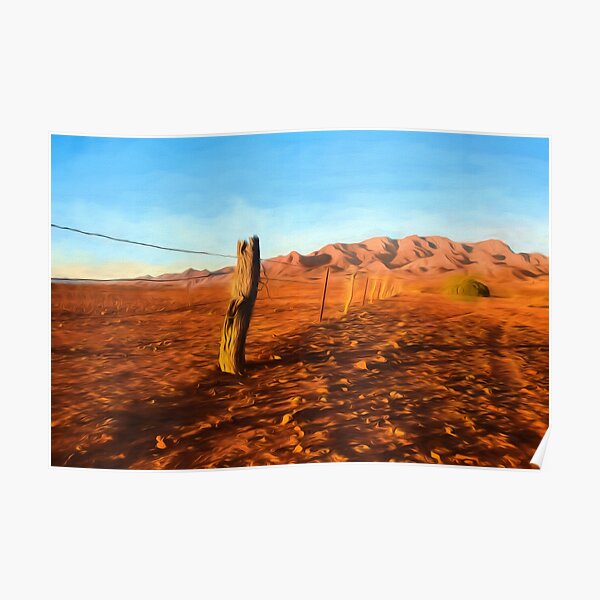 "Outback Fence (digital painting)" Poster by RayW | Redbubble