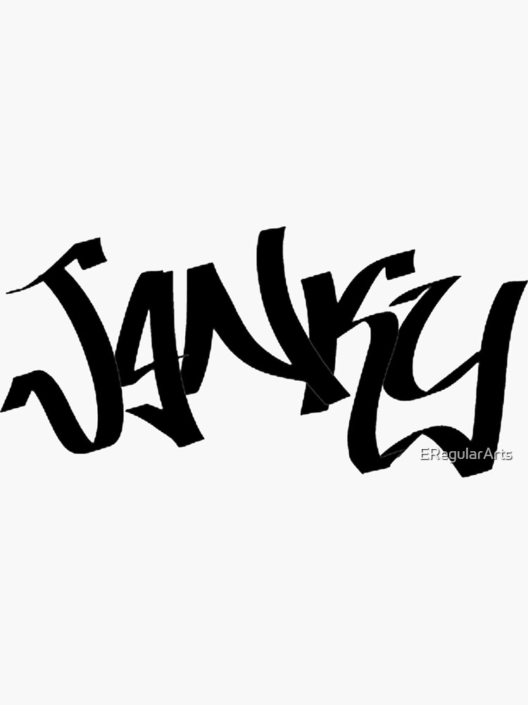 "Hand drawn Janky graffiti tag" Sticker for Sale by ERegularArts ...