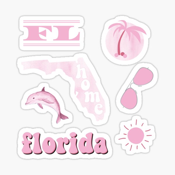 "Pink Watercolor Florida US State Sticker Pack" Sticker by The-Goods ...