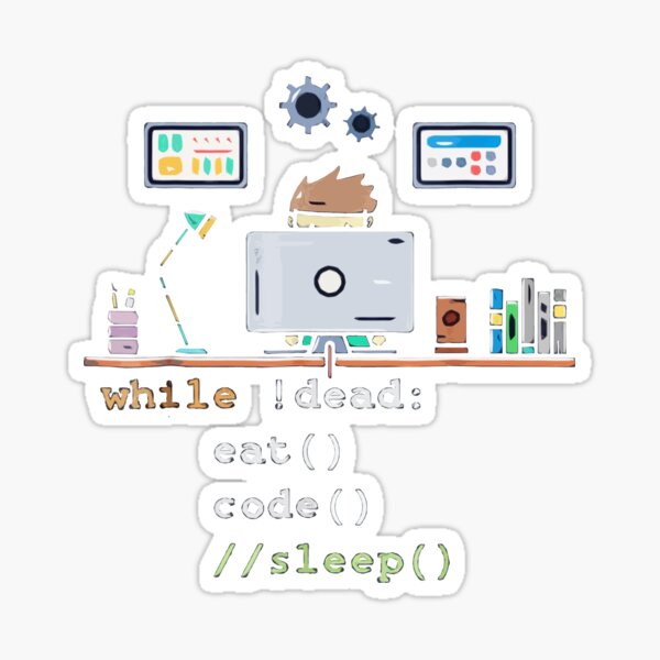 Science Programmer Eat Code Sleep Sticker By Shutbite Redbubble