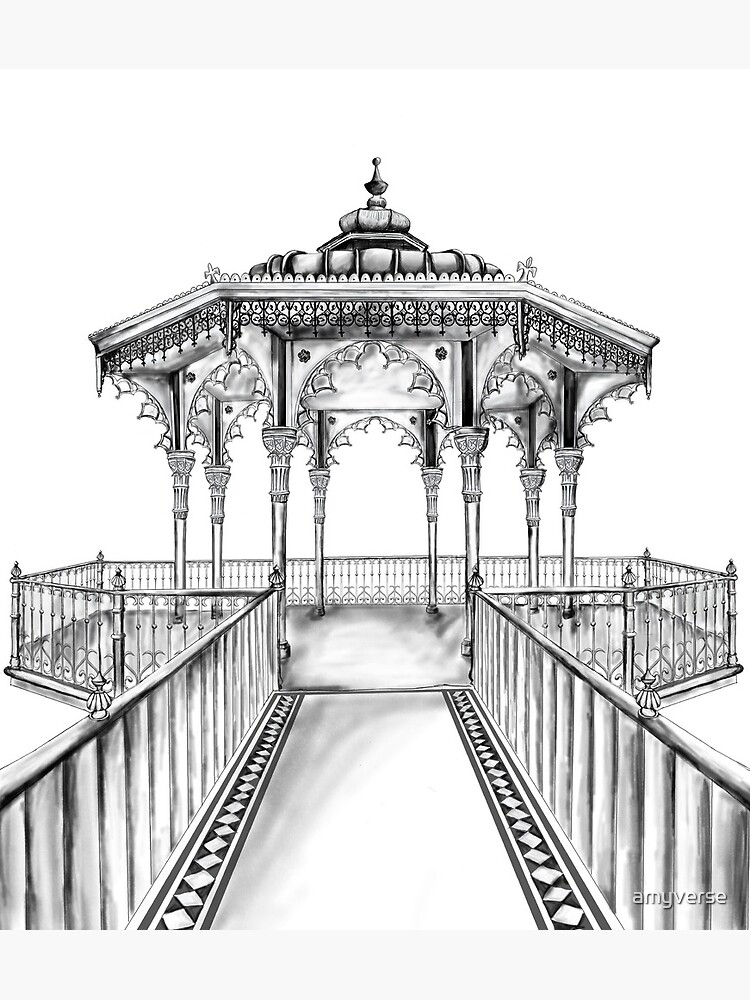 Brighton Bandstand illustration - Brighton beach Premium Matte Vertical ...