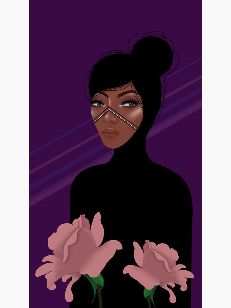 "Purple gal " Sticker by hunnyhayart | Redbubble