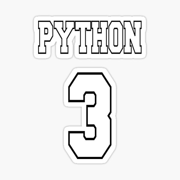 "Python 3 - White on Blue Design for Python Programmers" Sticker by ...