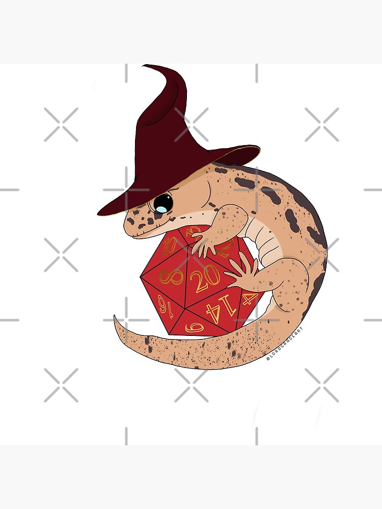 "DnD Wizard Lizard- Maroon and bright red" Art Print for Sale by ...
