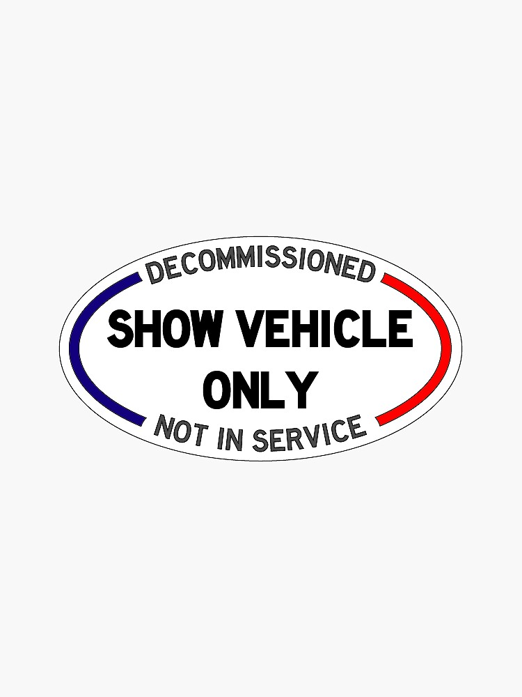 "Decommissioned Police Vehicle Advisory Sticker - Red and Blue" Sticker ...