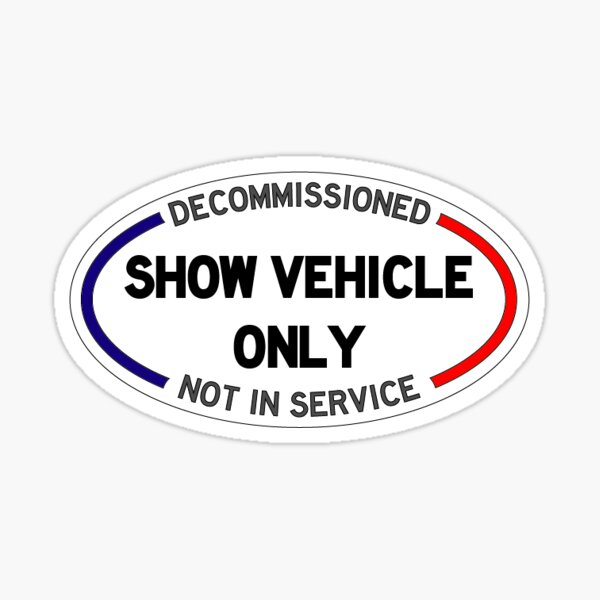 "Decommissioned Police Vehicle Advisory Sticker - Red and Blue" Sticker ...