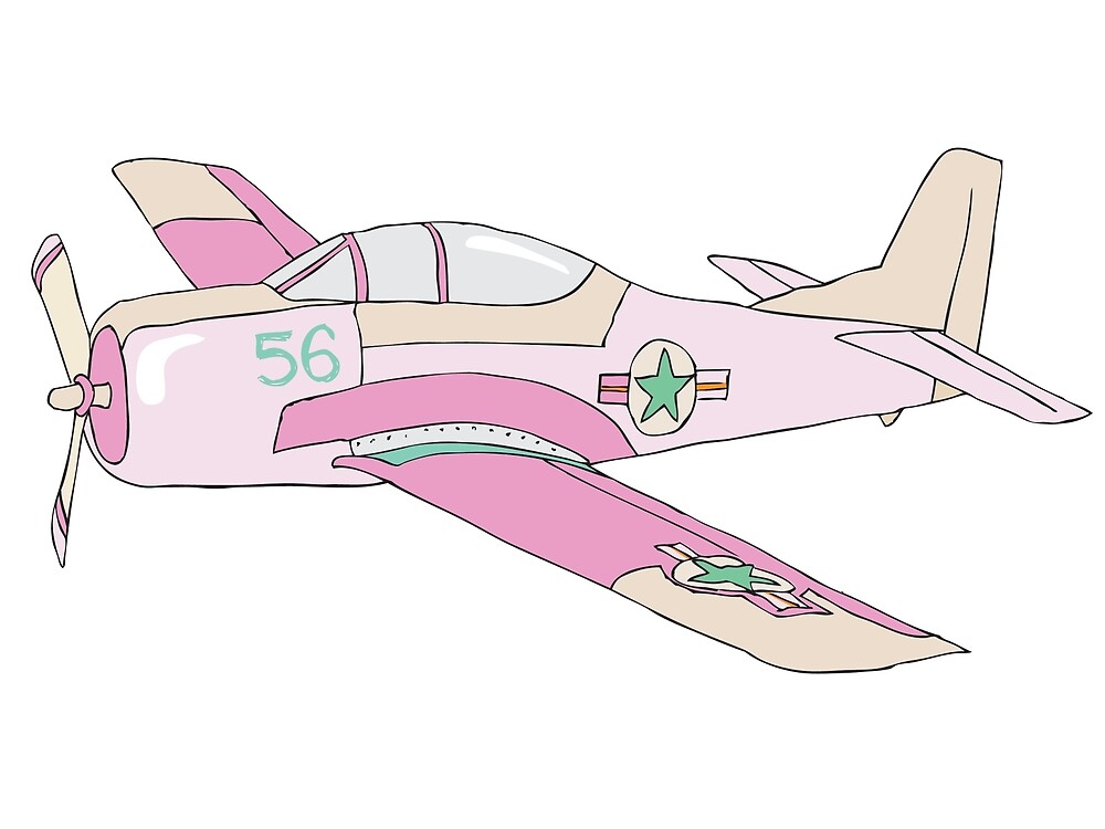 "Vintage airplane in pink" by magental | Redbubble