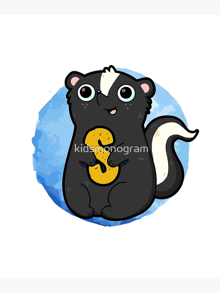 "Alphabet Letter S Happy Skunk" Art Print by kidsmonogram | Redbubble