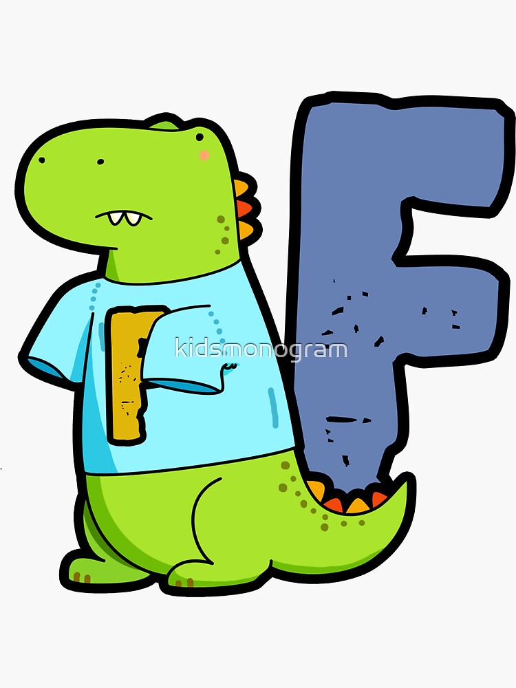 Pegatina «Alfabeto Letra F Lindo T-Rex» de kidsmonogram | Redbubble