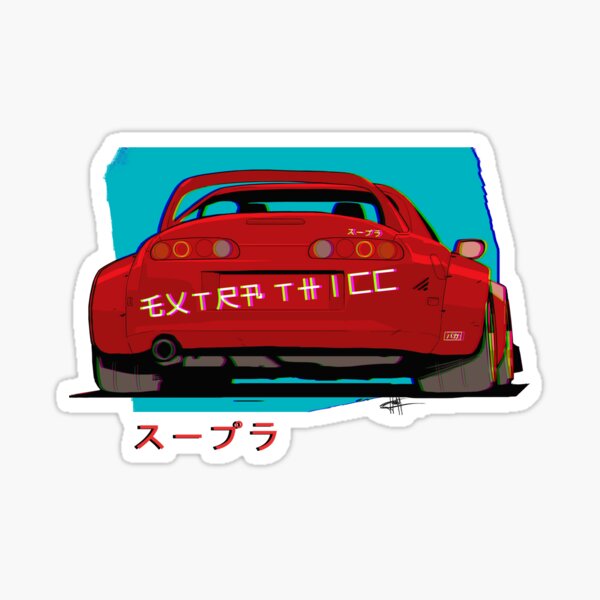 "EXTRA THICC Wide Body Toyota Supra JDM Car" Sticker for Sale by ...