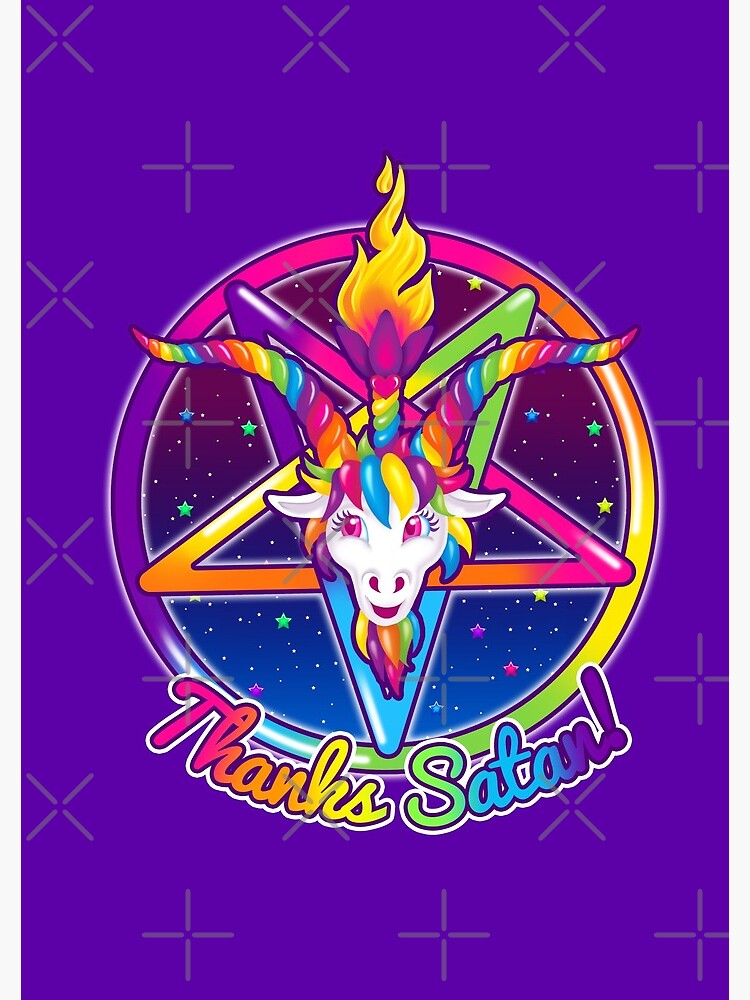 "1997 Neon Rainbow Thanks Satan Baphomet Pentagram Sigil" Spiral ...