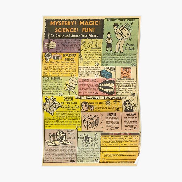 "Vintage Comic Book Advertisements/Ads #2" Poster for Sale by ...