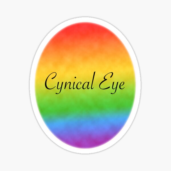 Pegatina «Logotipo ovalado del ojo cínico» de gabga | Redbubble