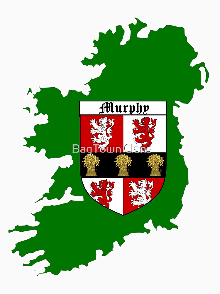 "murphy surname last name irish crest Ireland map" T-shirt for Sale by ...