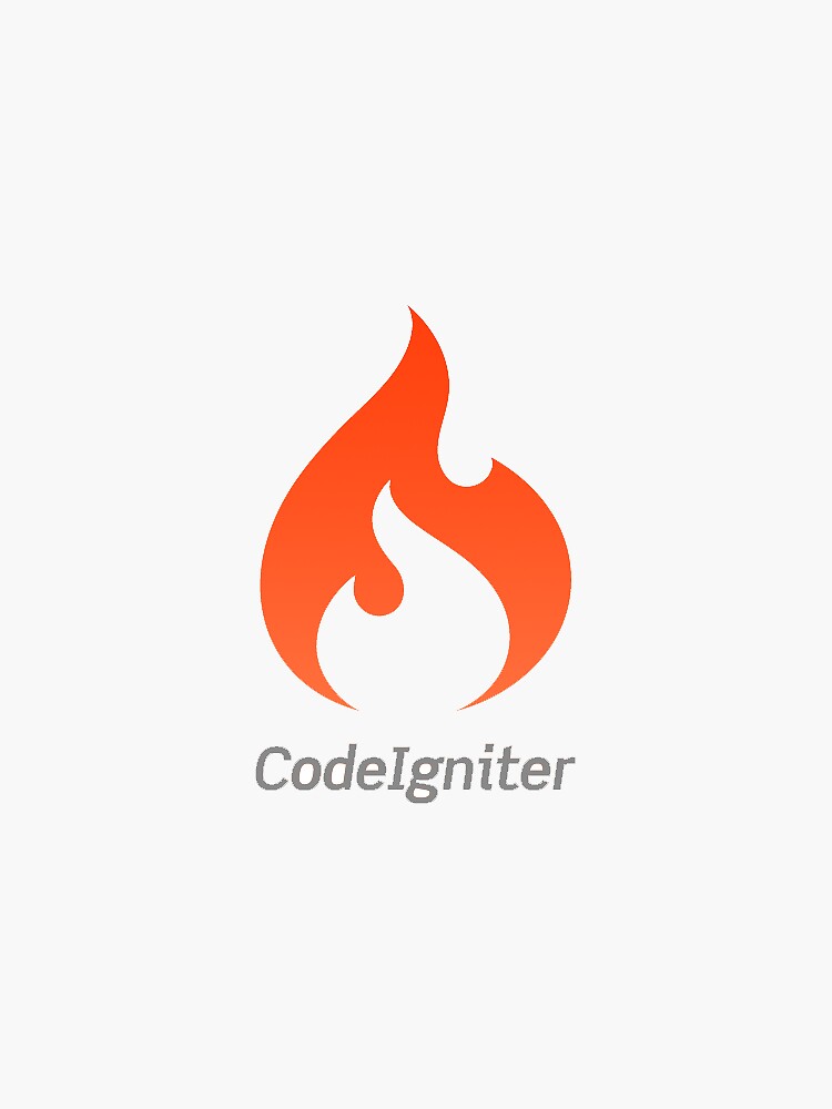 "Red CodeIgniter Logo Artwork with Gray Text" Sticker by desertWombat ...
