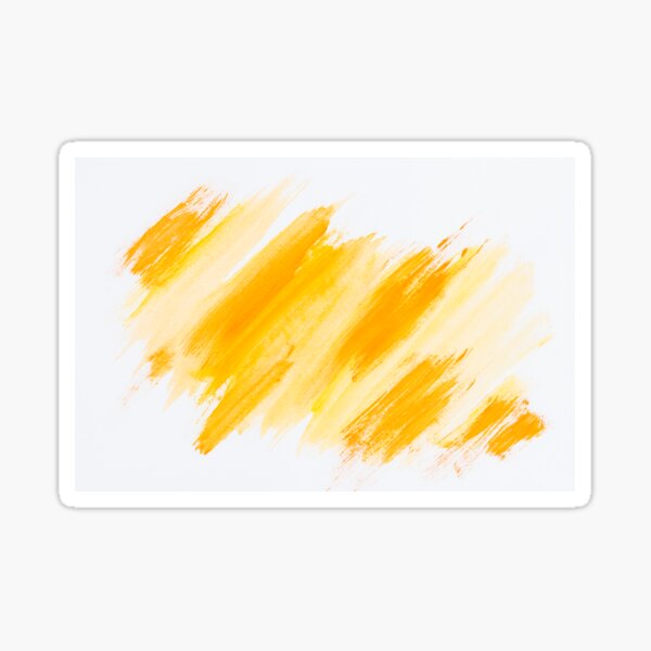 "Abstract yellow brush stroke on white " Sticker by adiloh92 | Redbubble
