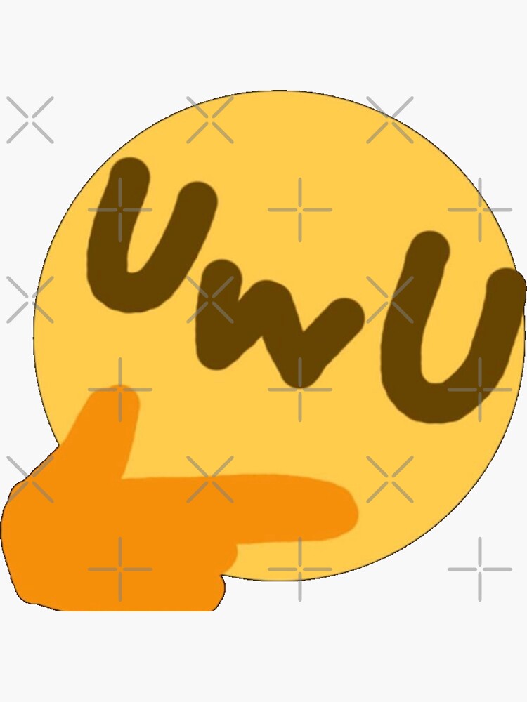 "UwU thinking emoji" Sticker for Sale by Edwintorres1041 | Redbubble