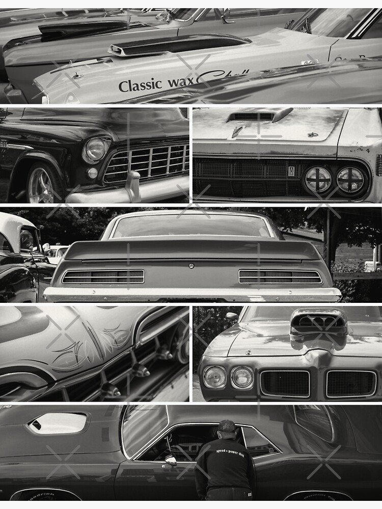 "Classic Muscle Cars Collage" Sticker by HF-AutoDesign | Redbubble