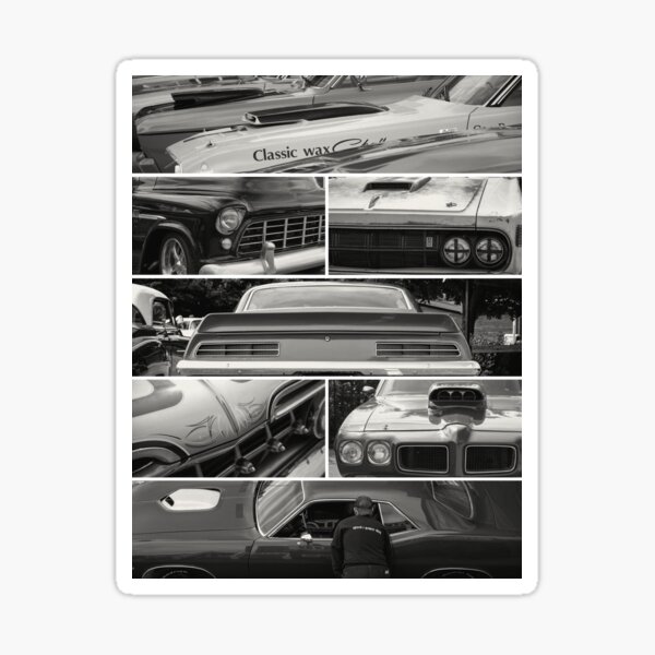 "Classic Muscle Cars Collage" Sticker by HF-AutoDesign | Redbubble