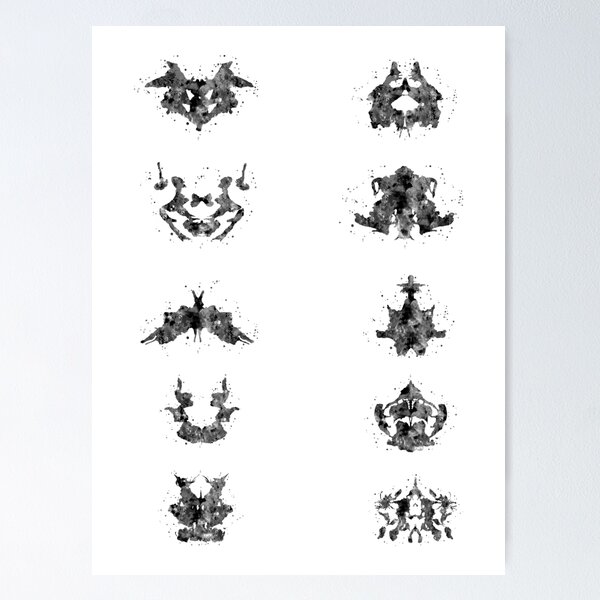 "Collection of Rorschach inkblot tests, Rorschach inkblot test" Poster ...