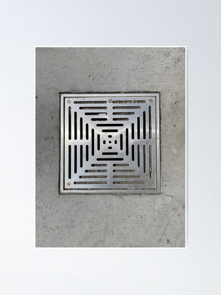 "A dirty yucky drainage grate" Poster by robzeeart | Redbubble