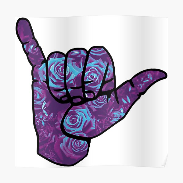 Póster «Signo de Shaka rosa morado y azul» de AttitudeGraphic | Redbubble