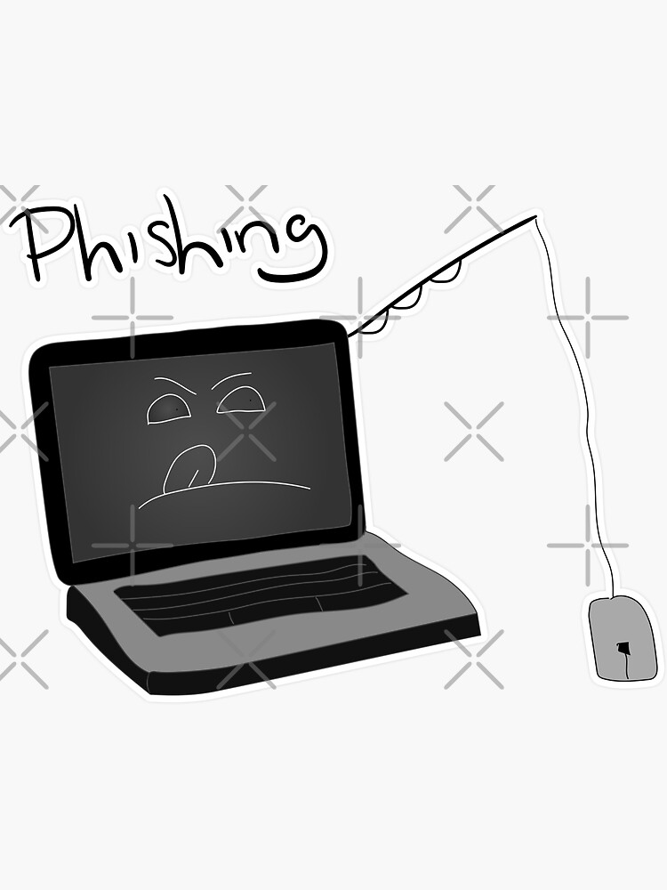 "Phishing. Funny computer pun" Sticker for Sale by Kam-designs | Redbubble